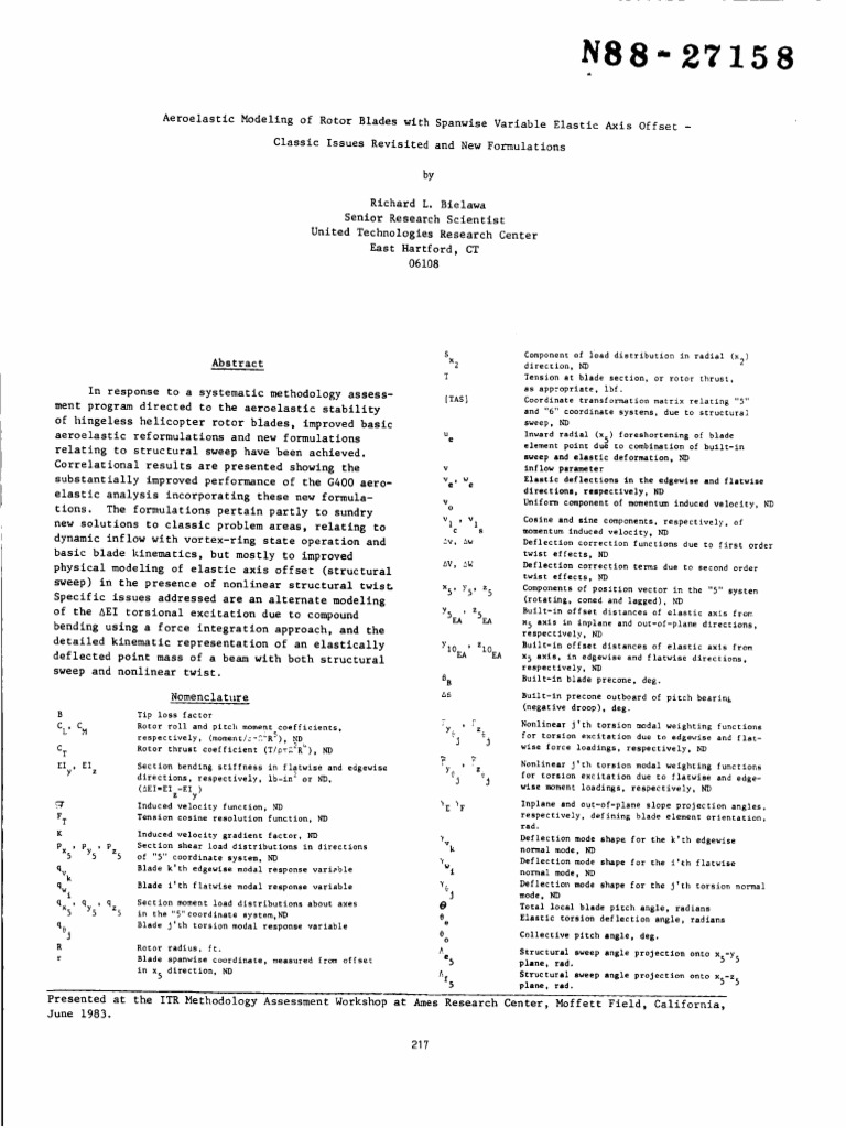AEROELASTIC MODELING OF ROTOR BLADES WITH SPANWISE VARIABLE ELASTIC ...