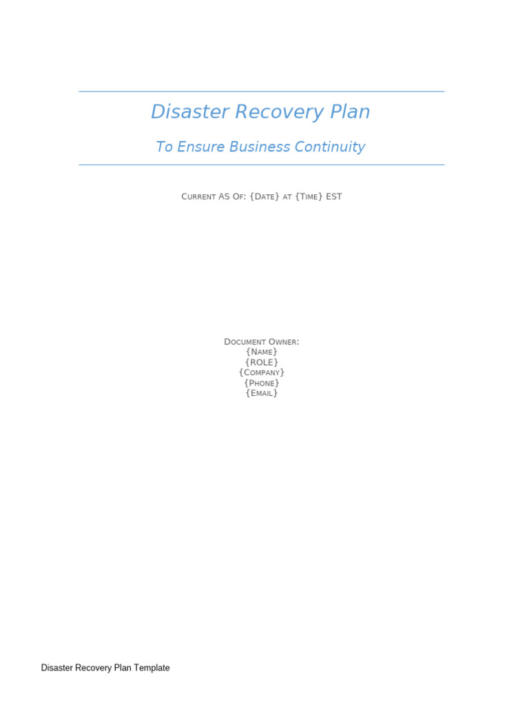 Disaster Recovery Plan Template | PDF | Databases | Backup