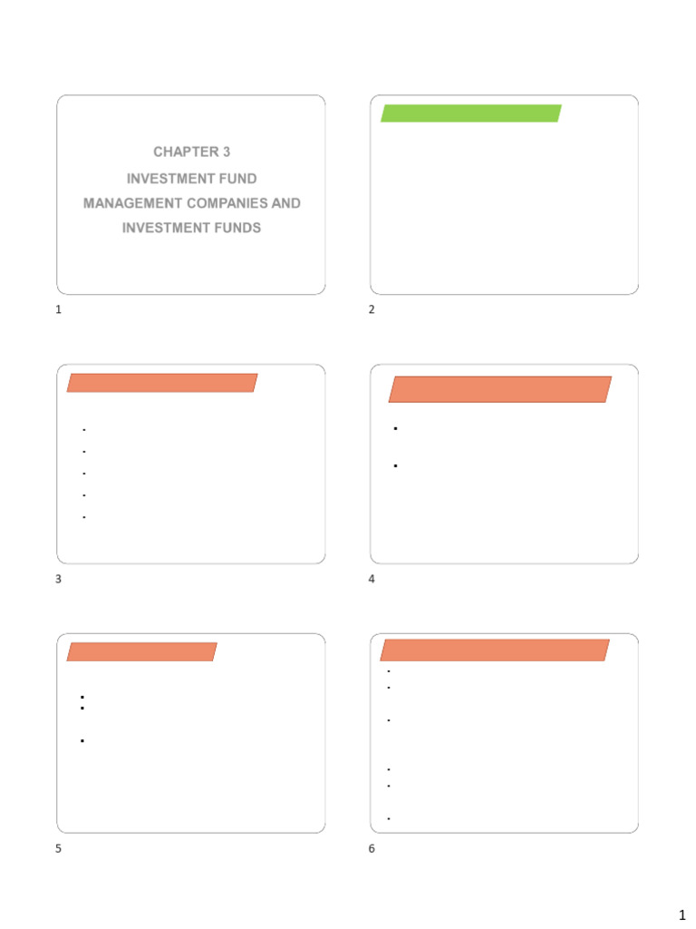 Handout - Chapter 3 - Investment Fund MGT Companies and Investment Funds | PDF | Investment Fund ...