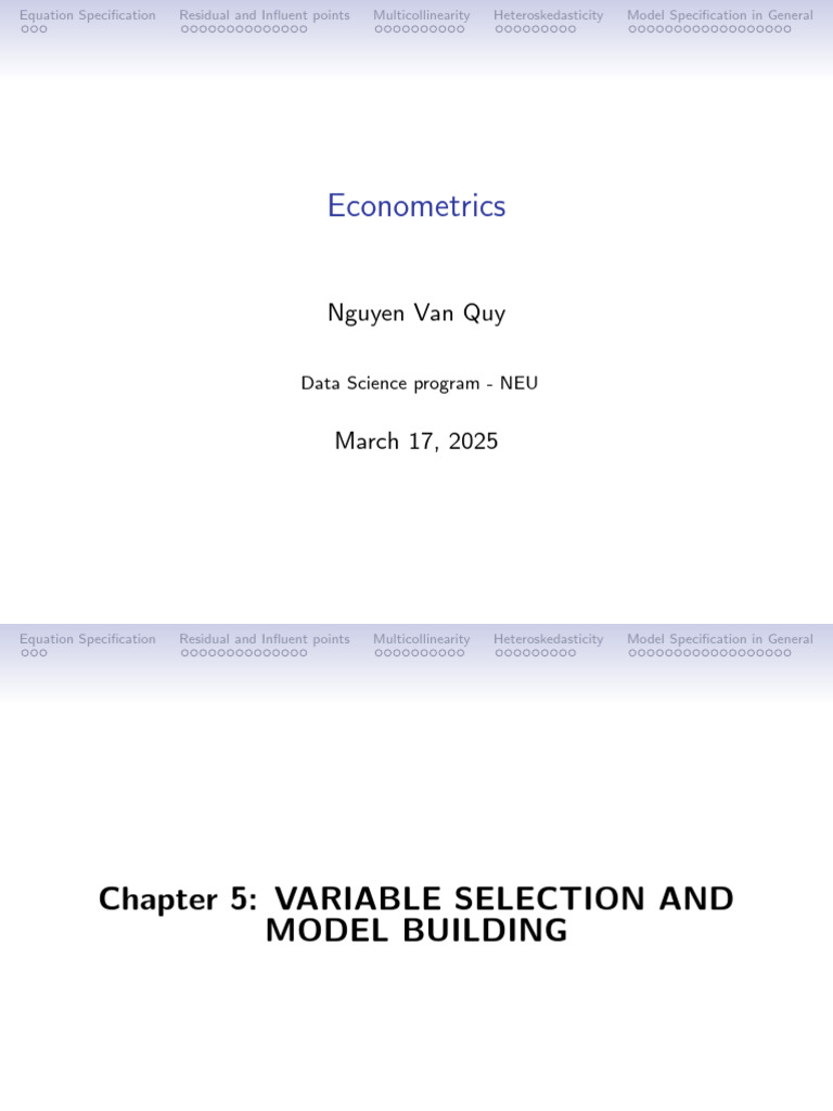 Chapter 5 Variable Selection | PDF | Ordinary Least Squares | Errors And Residuals