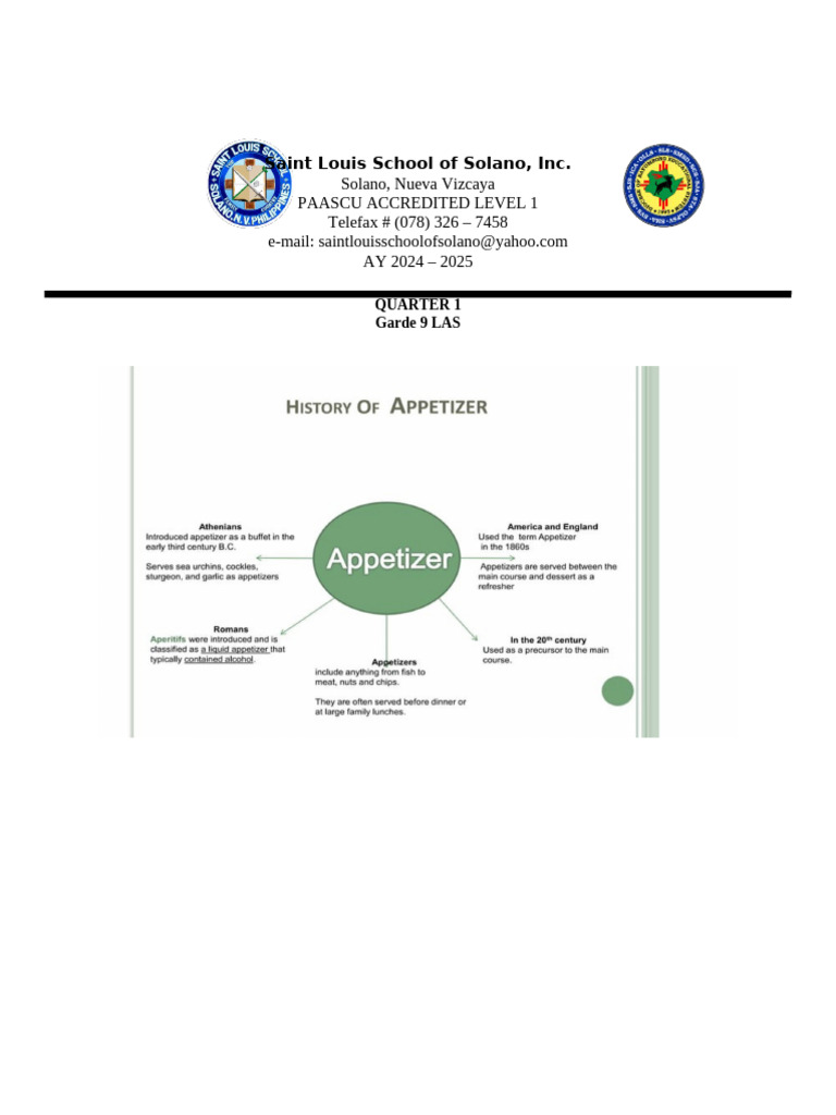 Classifications of Appetizers for Grade 9 | PDF | Hors D'oeuvre | Food ...