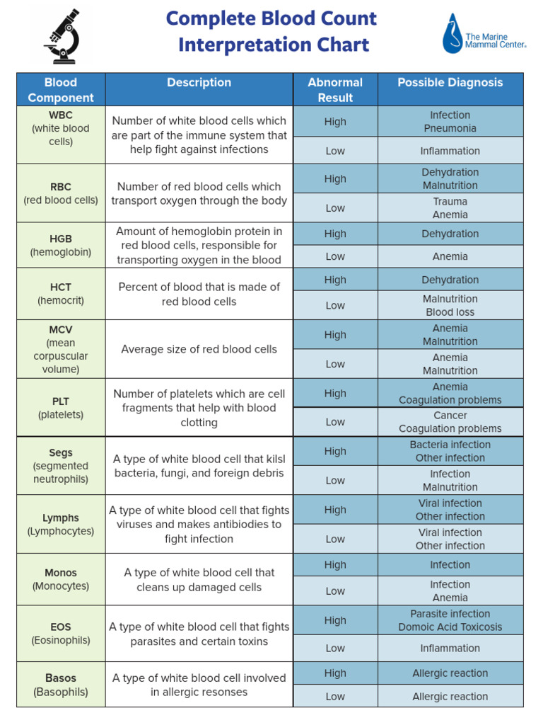 Blood Count Interpretation Guide | PDF | White Blood Cell | Chronic ...