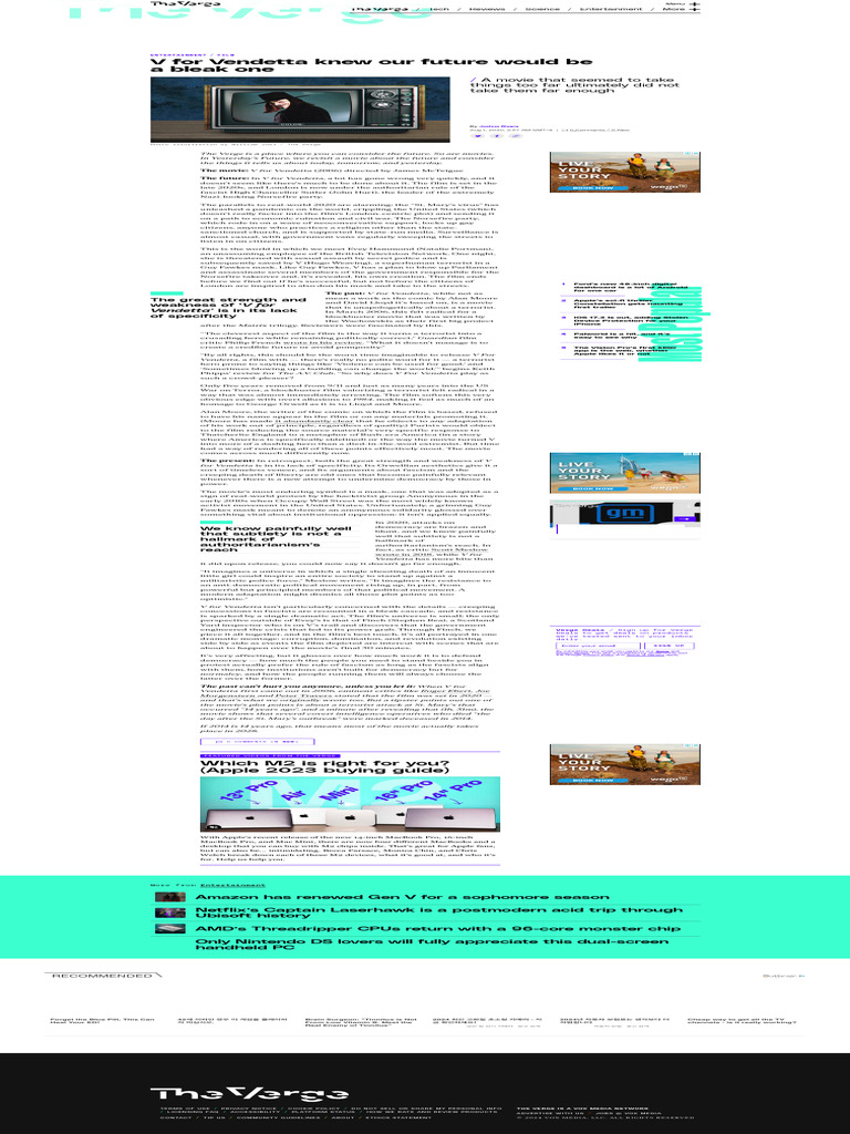 V for Vendetta knew our future would be a bleak one - The Verge | PDF