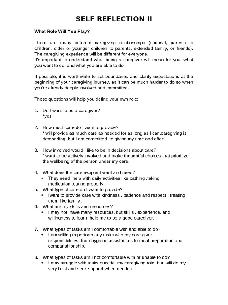 Self Reflection II | PDF