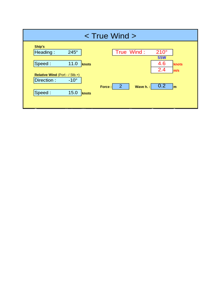 True Wind Calc | PDF | Space | Angle