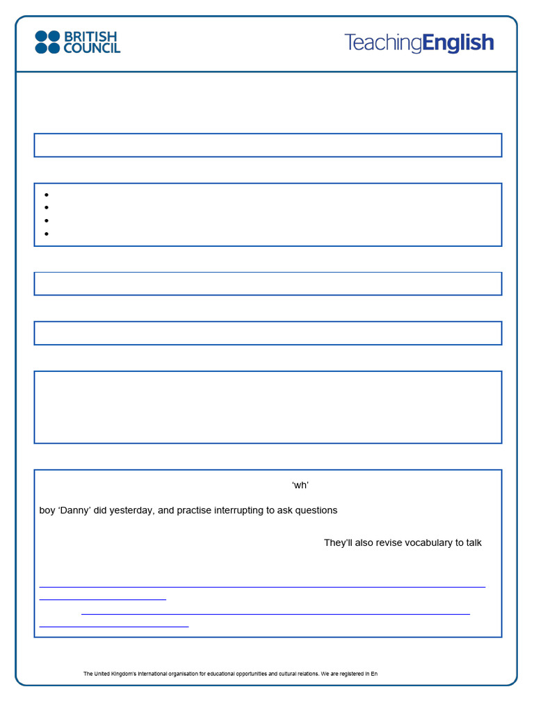 Yesterday - Lesson Plan | PDF | Question | Lesson Plan