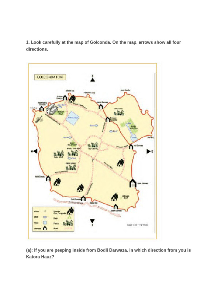 Golconda Fort Map and Class 5 EVS Insights | PDF