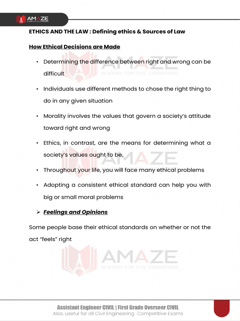 Ethics and Law: Definitions and Conflicts | PDF | Common Law | Law Of ...