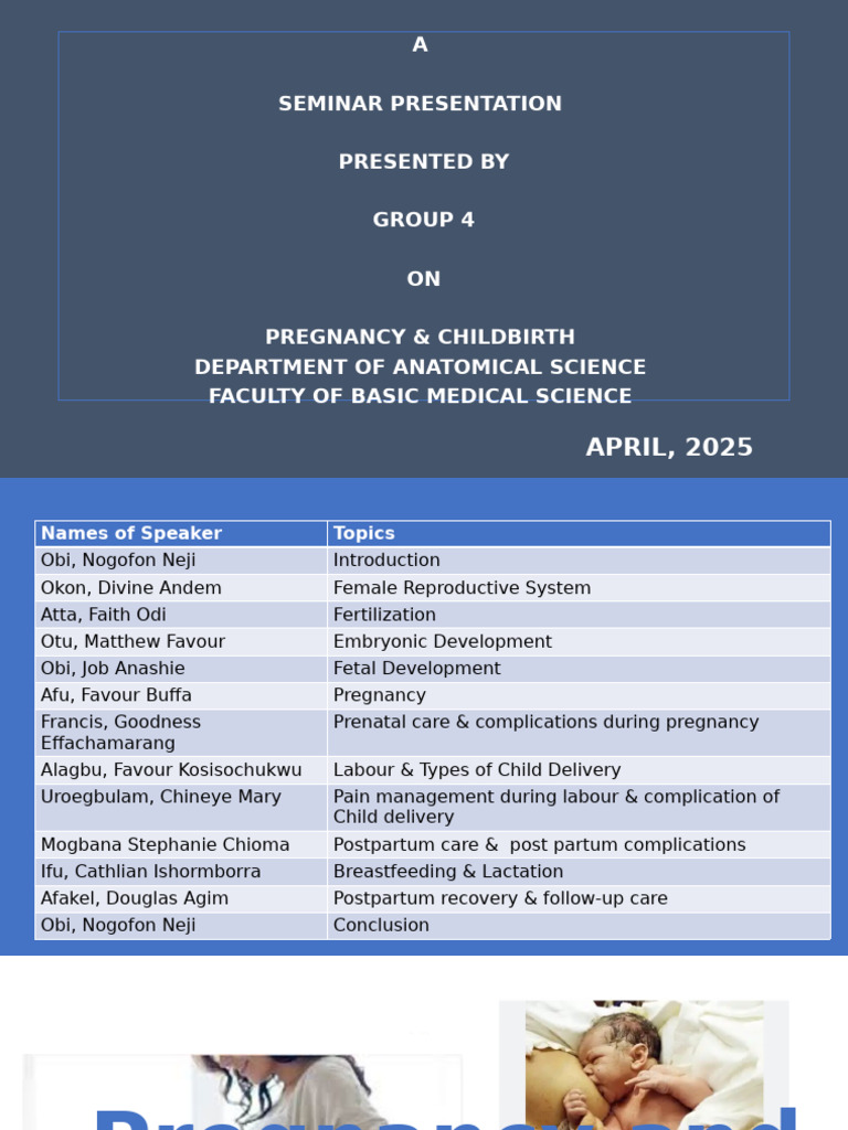 Group 4 Ana 342 Seminar Presentation | PDF | Childbirth | Pregnancy
