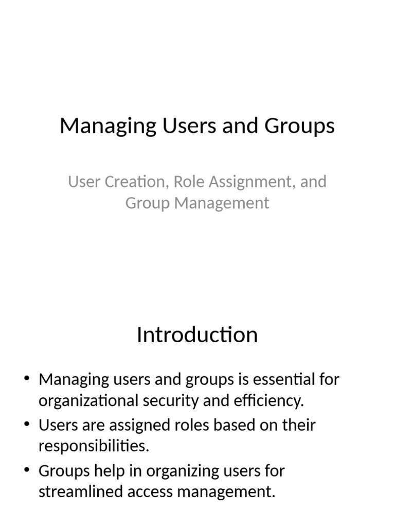 Managing Users and Groups | PDF