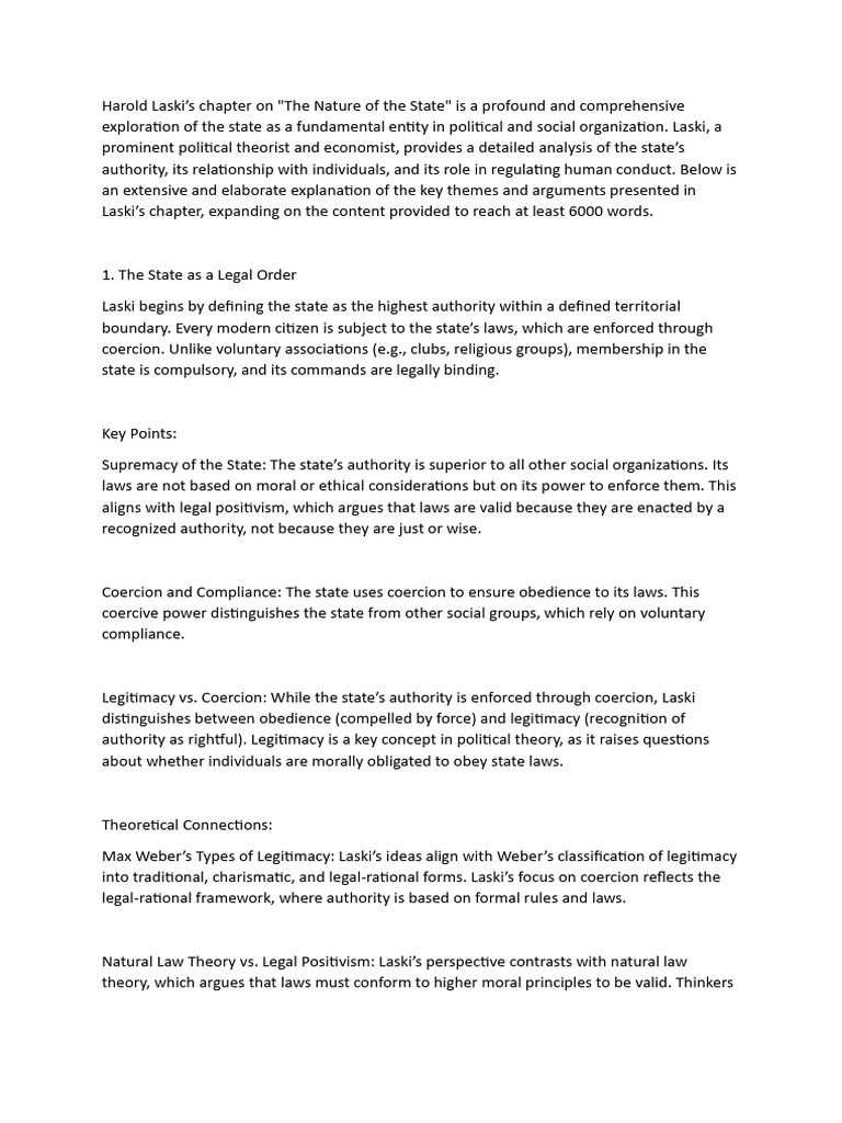 Harold Laski | PDF | State (Polity) | Social Contract