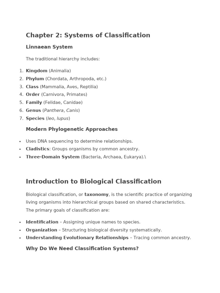 2.systems of Biological Classification | PDF | Taxonomy (Biology) | Species