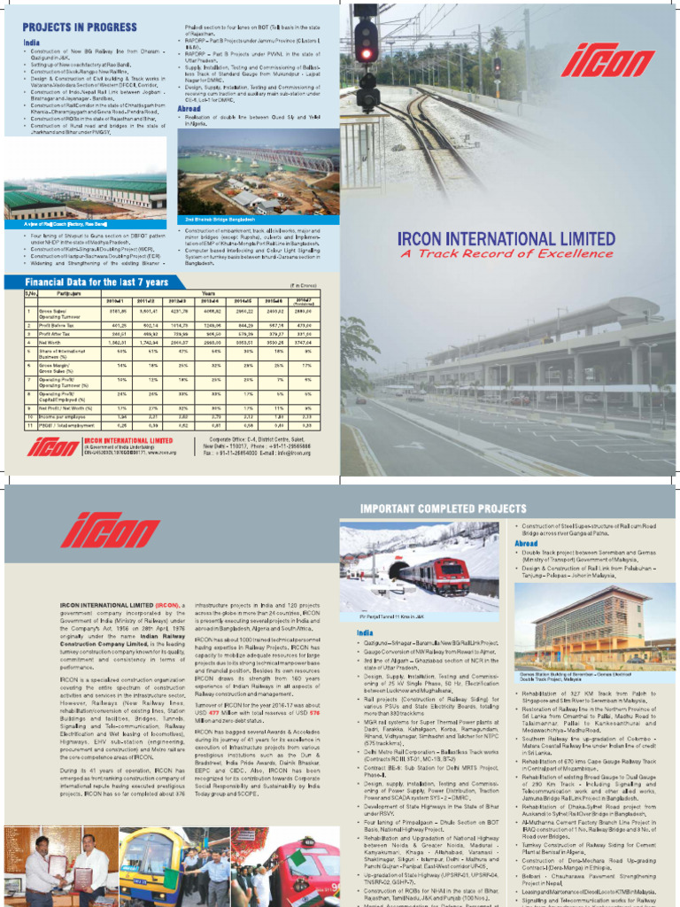 IRCON Brochure 31072017 | PDF