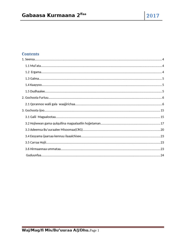 Gabaasa Kur 2ffaa 2017 | PDF