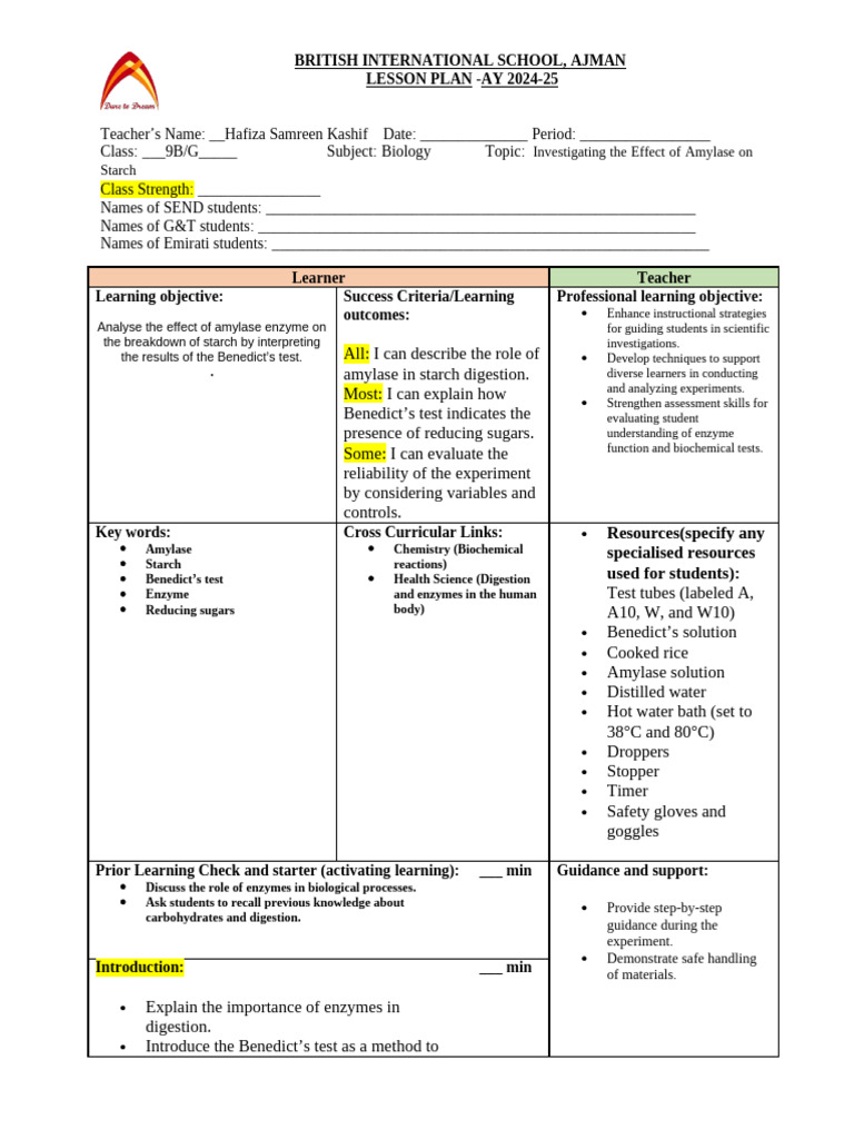 Effect of Amylase On Starch | PDF | Enzyme | Digestion