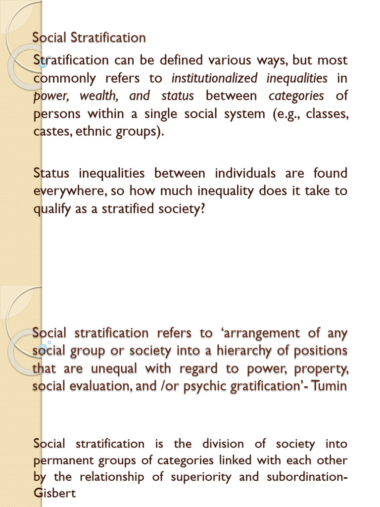 Social Stratification (4 Files Merged) | PDF | Kinship | Social ...