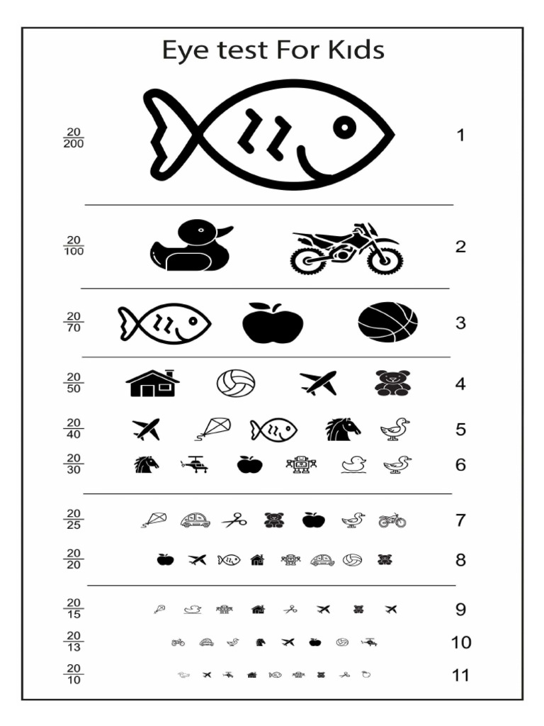 Snellen Chart For Kids | PDF