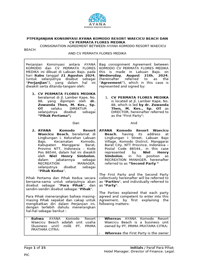 Draft Kontrak PPJ 2024 | PDF