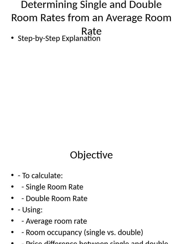 Calculating Room Rates from Averages | PDF