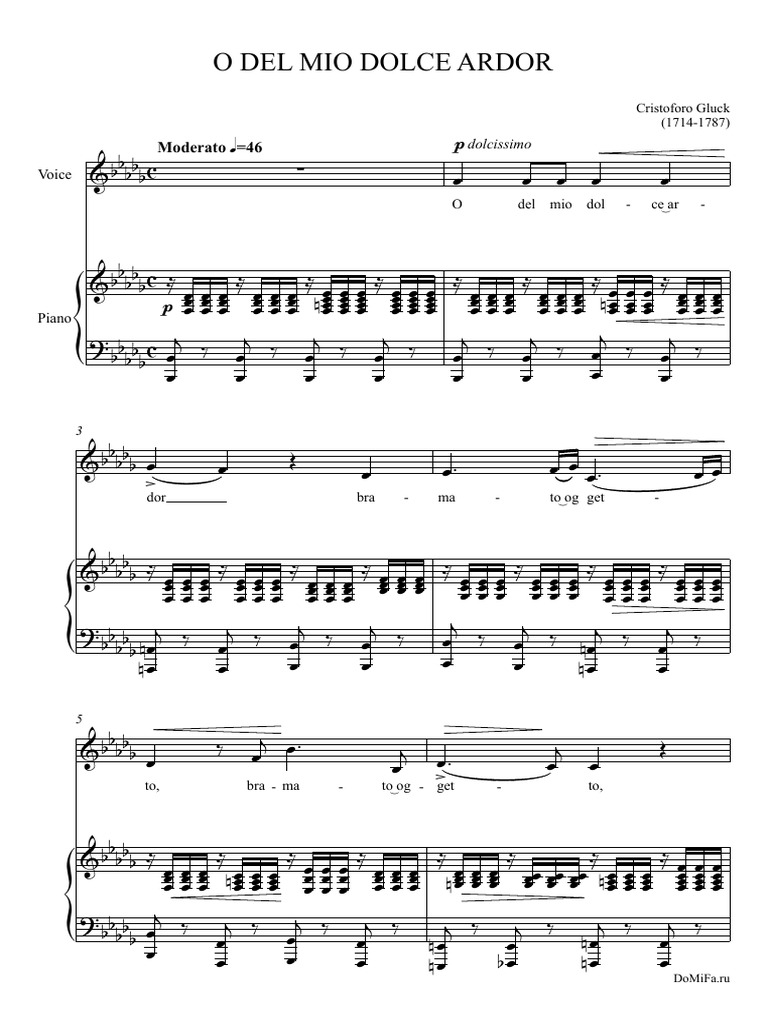 O DEL MIO DOLCE ARDOR - Full Score | PDF