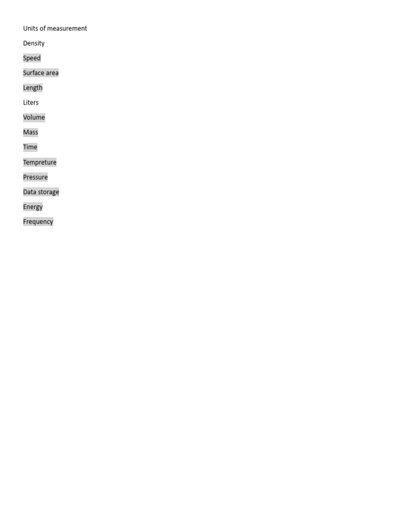 Units of Measurement | PDF