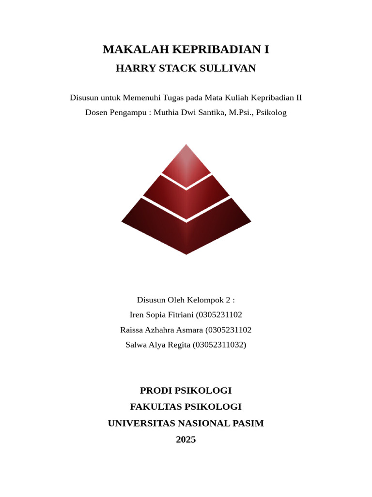 Makalah Kelompok 2 (Sullivan) - Kepribadian II | PDF