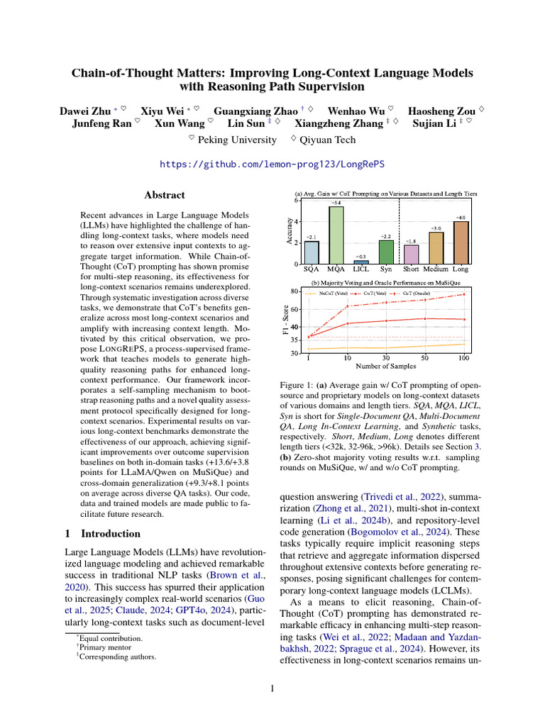 Chain-of-Thought Matters_Improving Long-Context Language Models | PDF