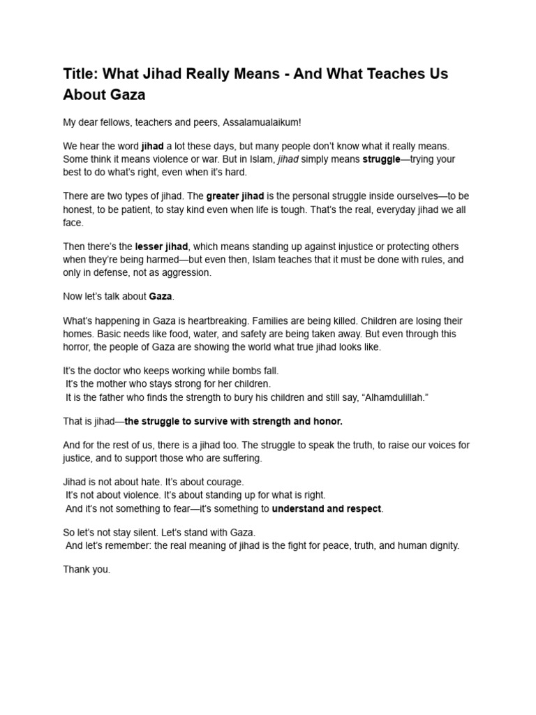 Title - Jihad - The Struggle For Truth, Justice, and Humanity | PDF