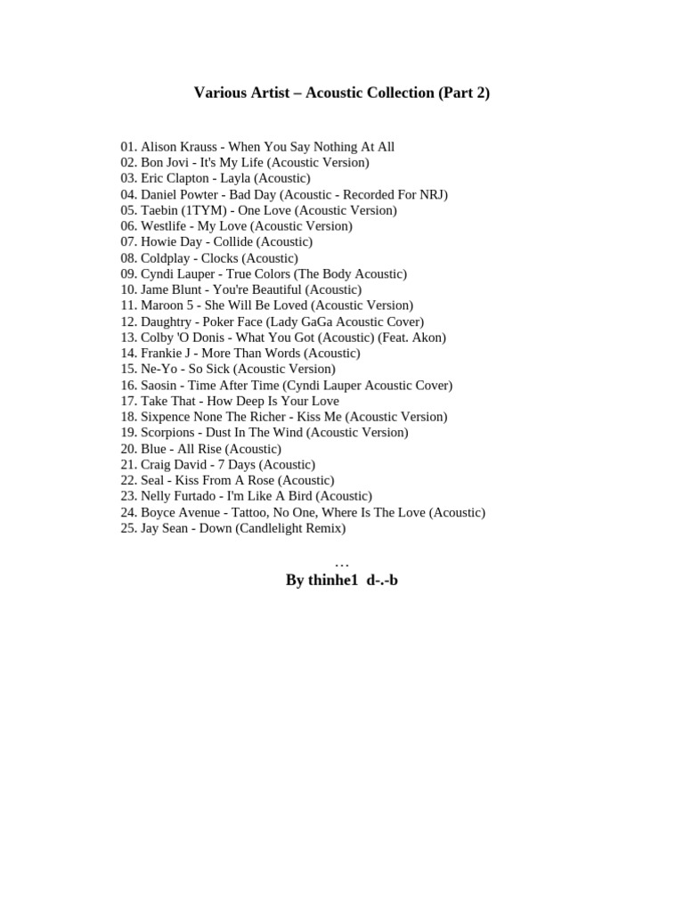 Track List | PDF
