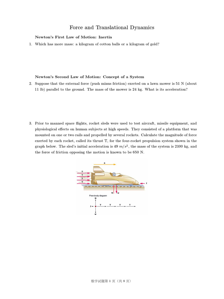 Newton's Laws and Force Dynamics | PDF | Force | Acceleration
