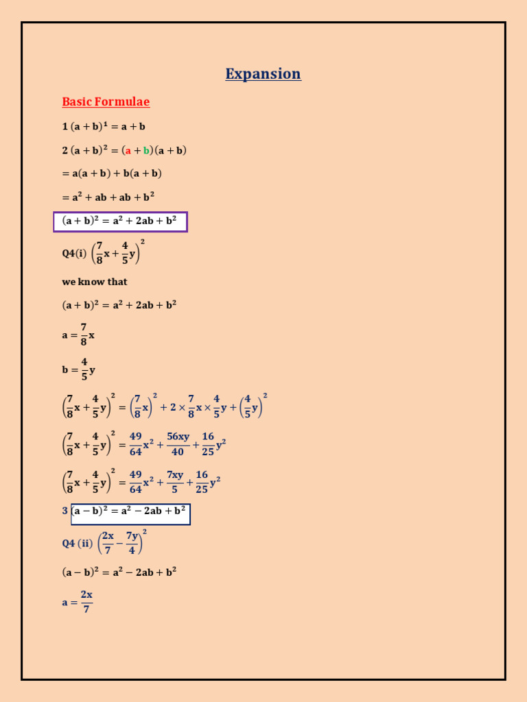 Expansion Formulas and Examples | PDF