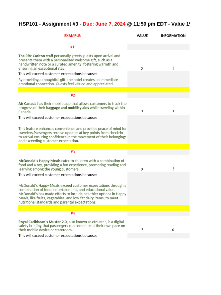 Assignment #3 - NTBNTA - Excel Document To COMPLETE and SUBMIT ...