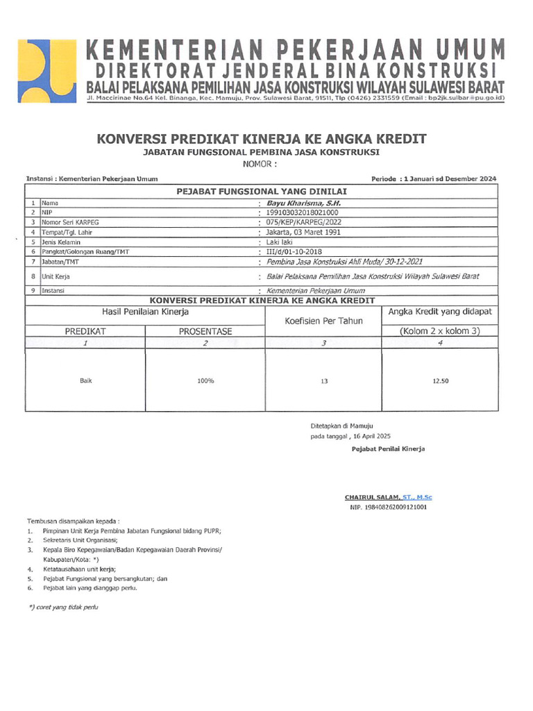 Konversi Predikat Kinerja Bayu | PDF