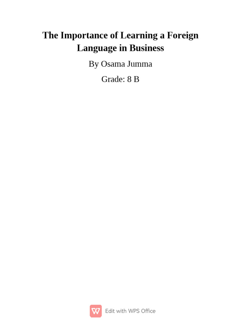 Foreign languages-OSAMA | PDF