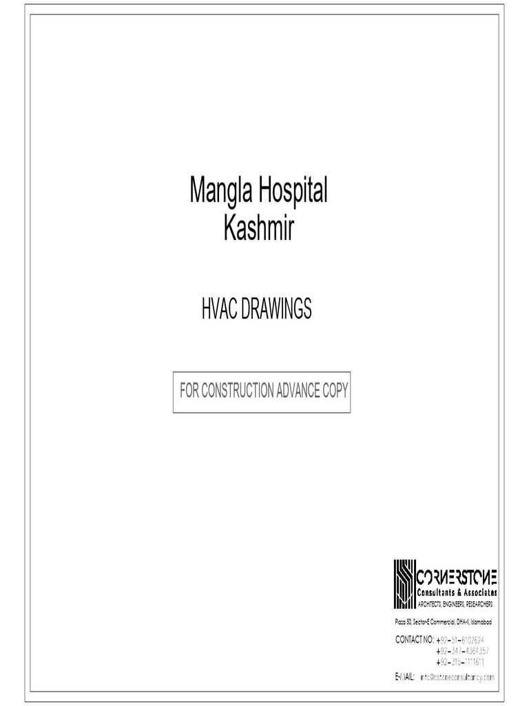 HVAC Construction Drawings for Mangla Hospital | PDF | Duct (Flow ...