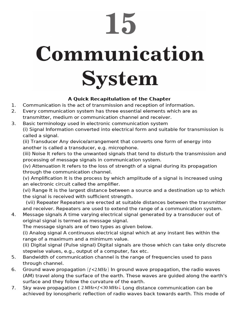 15.Communication System | PDF | Modulation | Radio Propagation