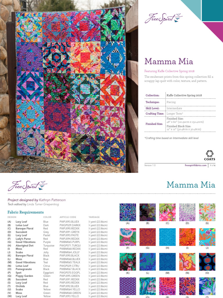 Mamma Mia Inspired Quilt | PDF | Seam (Sewing) | Quilt