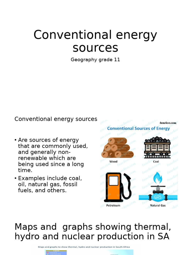 Conventional Energy Sources Notes | PDF | Coal | Energy Development