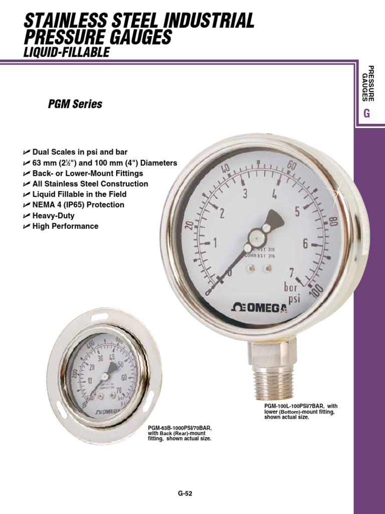 PGM Series | PDF | Pressure | Mechanical Engineering