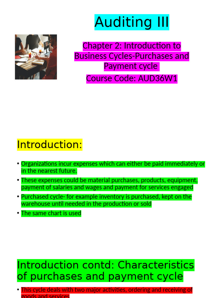 Auditing III - Chapter 2 (2) Purchases and Payment Cycle | PDF | Internal Control | Cheque