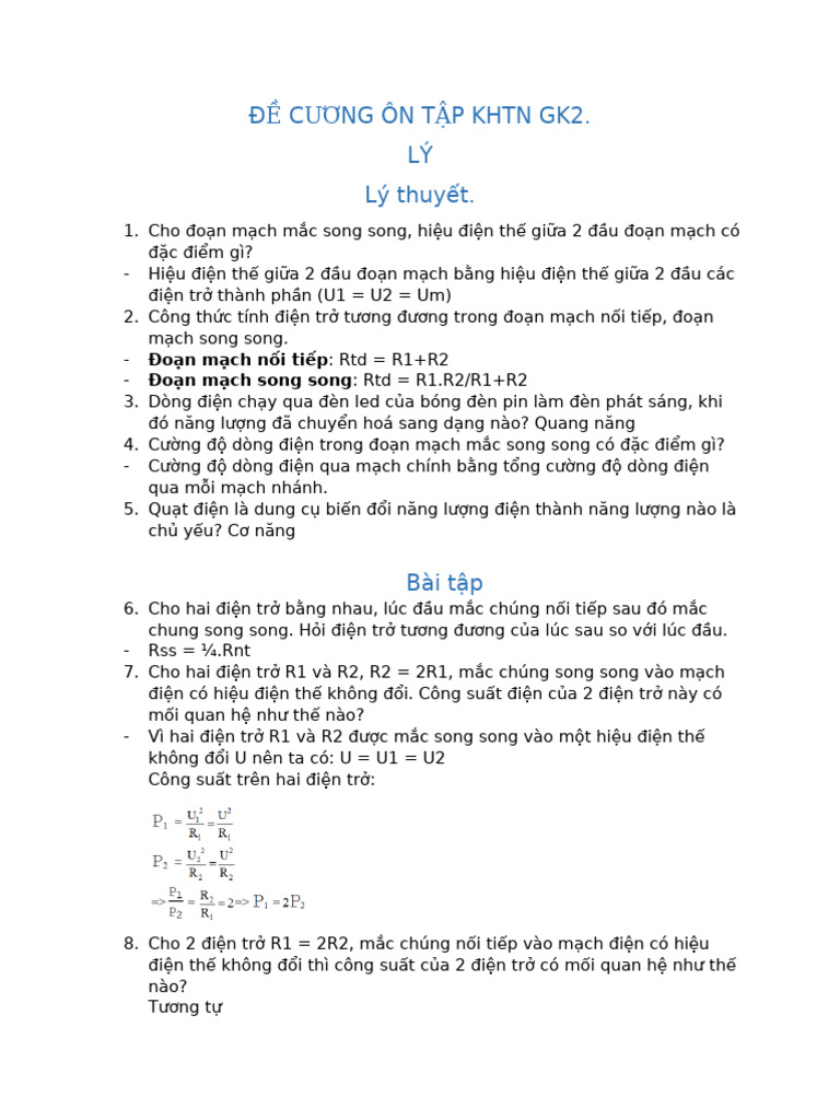 Ôn tập lý gk2 | PDF