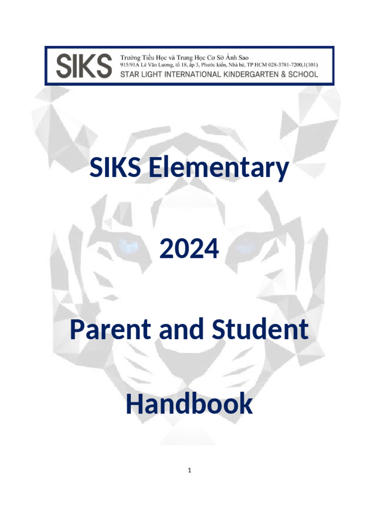 2024 Elementary Parent Student Handbook | PDF | Bullying | Schools