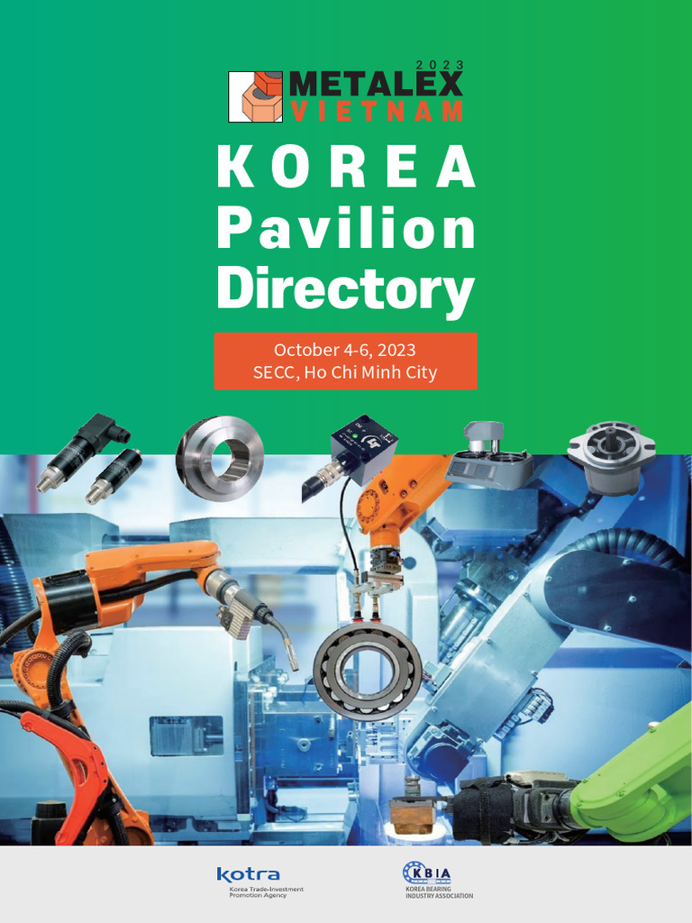 2023 베트남 호치민 기계전시회 (METALEX VIETNAM) 한국관 디렉토리 - 최적화 | PDF | Drilling | Bearing (Mechanical)