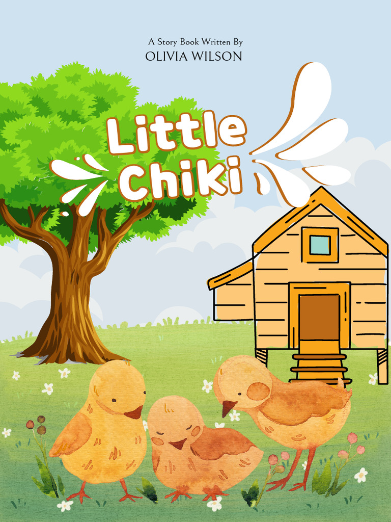 Green and Orange Illustrative Cute Story Book Cover Document A4 | PDF