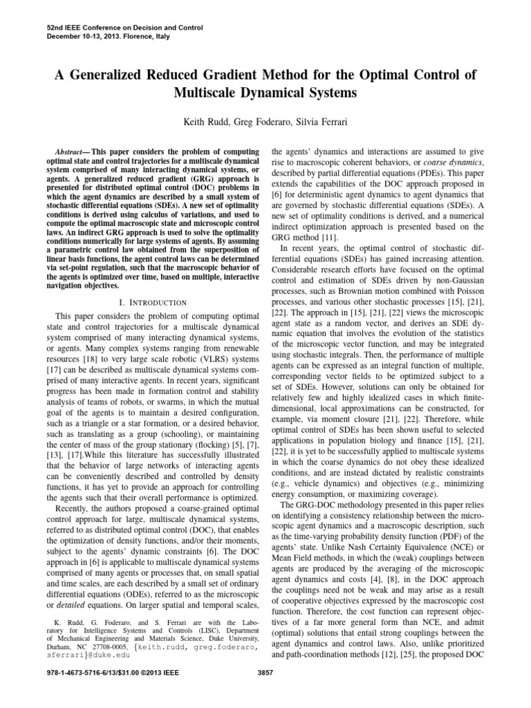 A Generalized Reduced Gradient Method For The Optimal Control of ...
