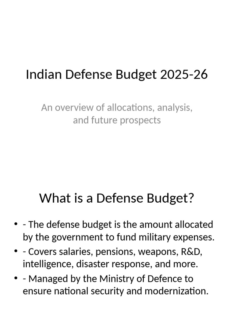 Indian Defense Budget 2025-26 Updated | PDF