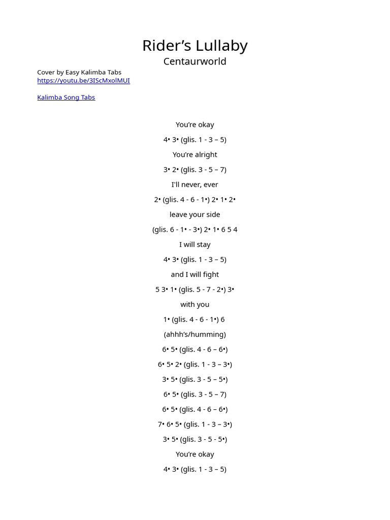 (Centaurworld) Rider - S Lullaby | PDF