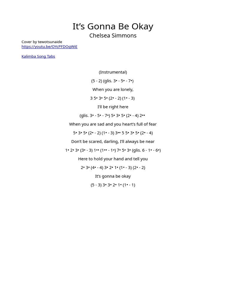 (Chelsea Simmons) It - S Gonna Be Okay | PDF