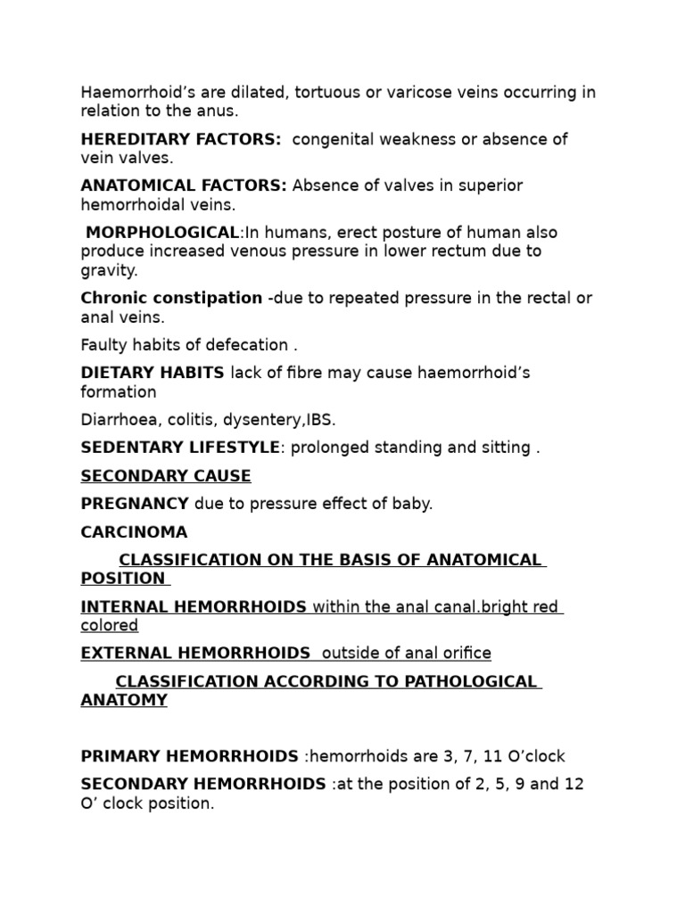 Understanding Hemorrhoids: Causes and Types | PDF