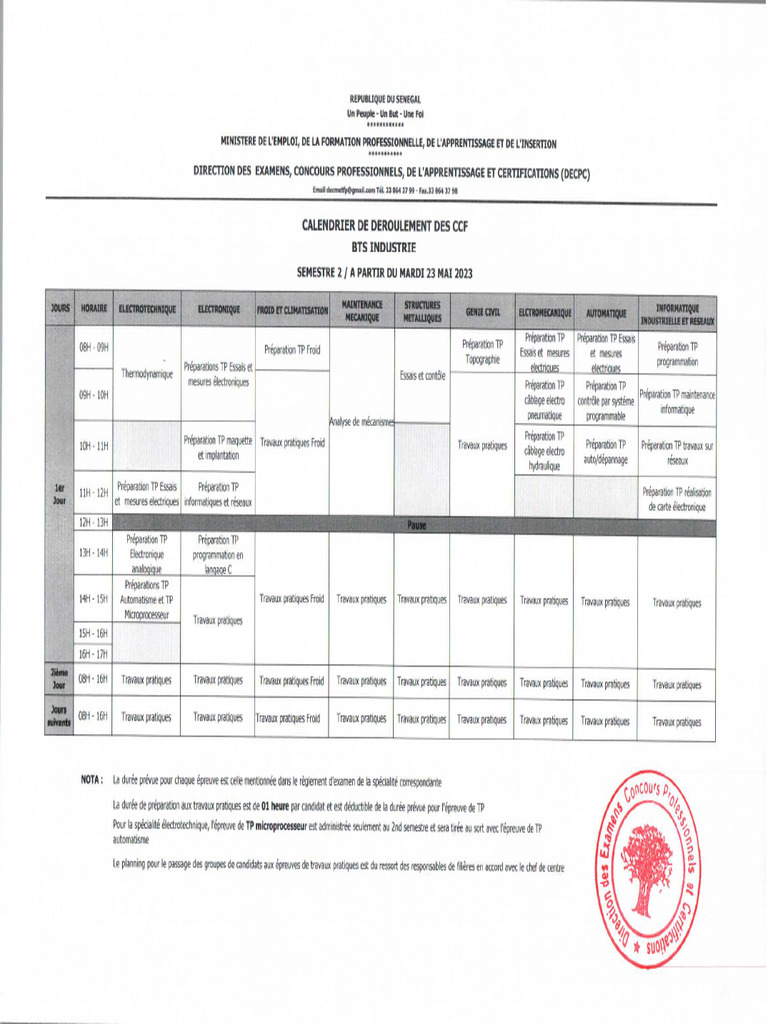 Calendrier Ccf 2-El | PDF